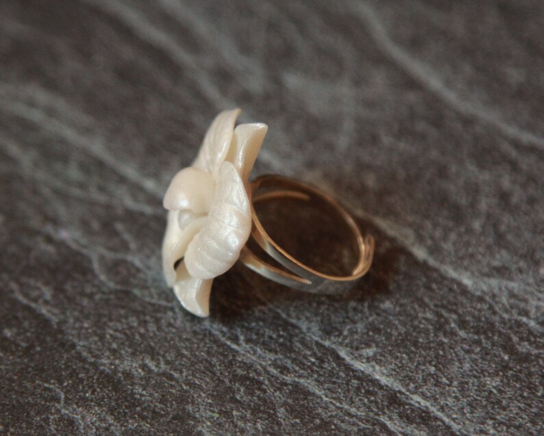 Orchid ring Pearl ring Floral jewelry Wedding ring Handmade | Etsy