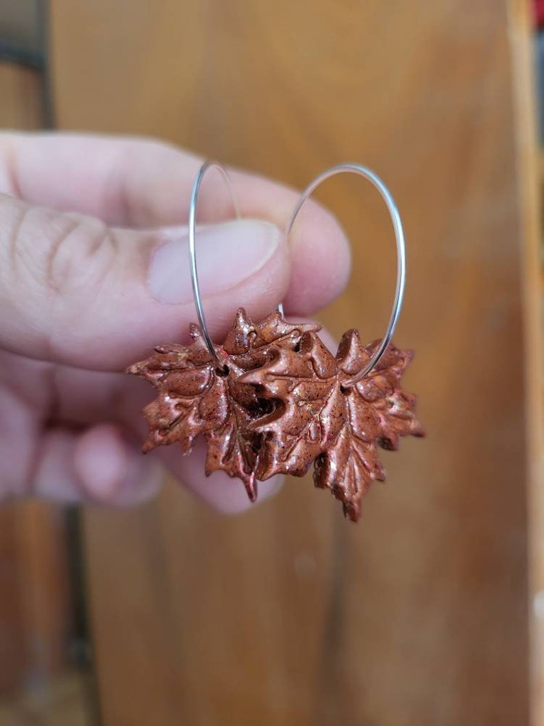 Maple Leaf Earrings Clay/ Autumn Earrings/ Dangle Earrings - Etsy