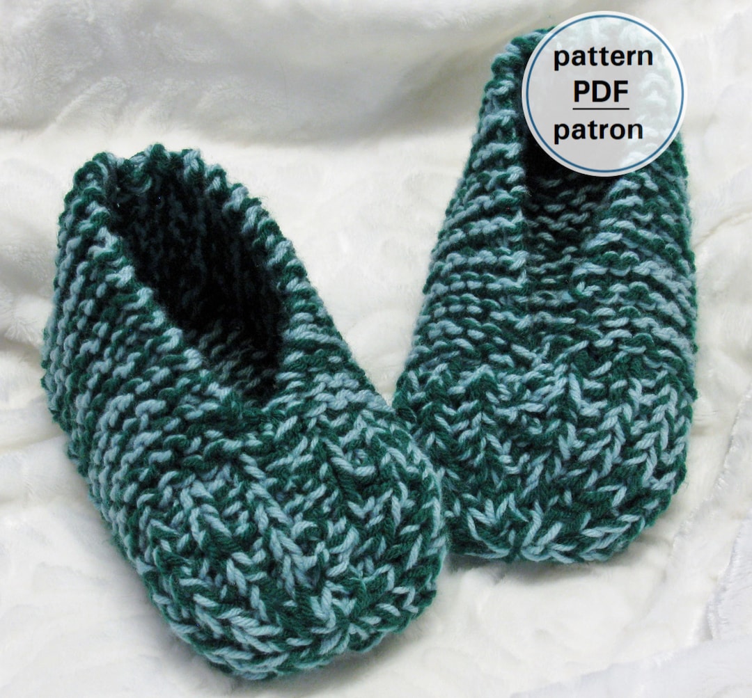 Patron TRICOT Pantoufles classiques pour adultes, unisexe, homme, femme ...