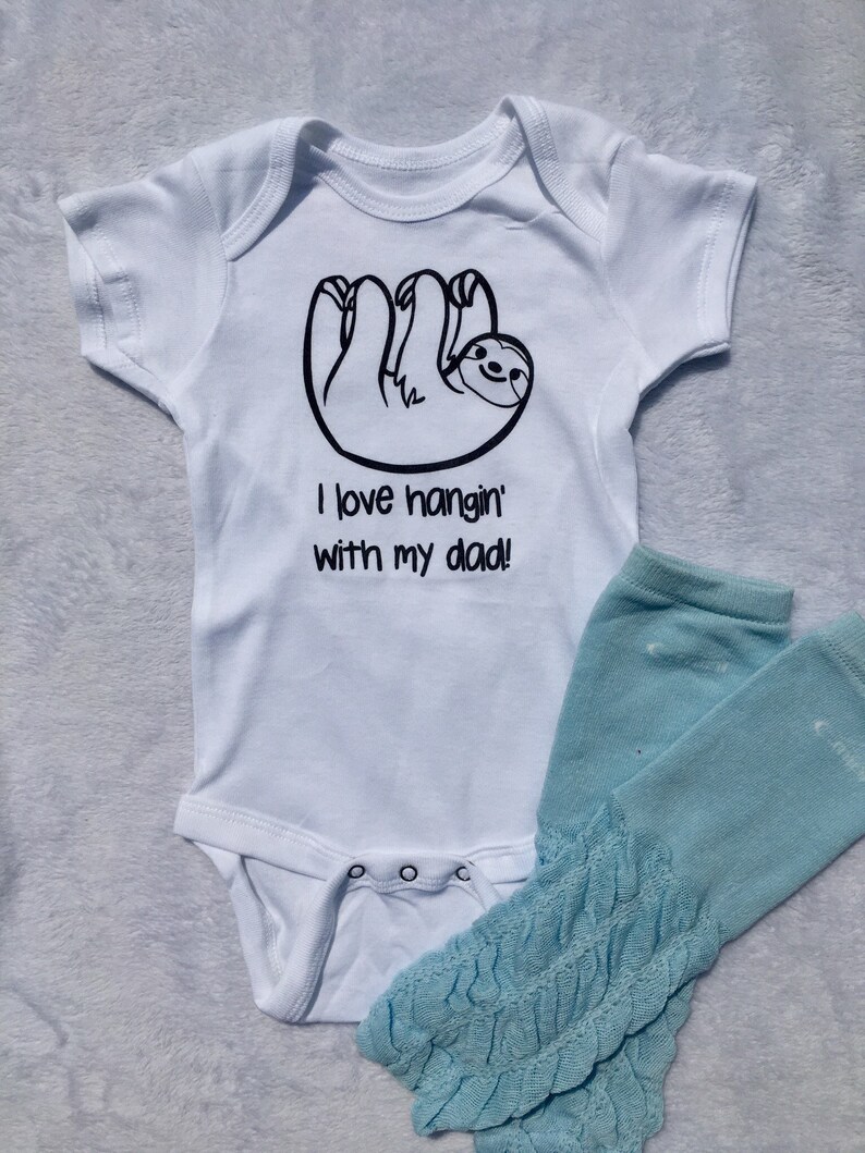 Sloth bodysuit/Sloth baby outfit/Daddy baby outfit/Hanging | Etsy