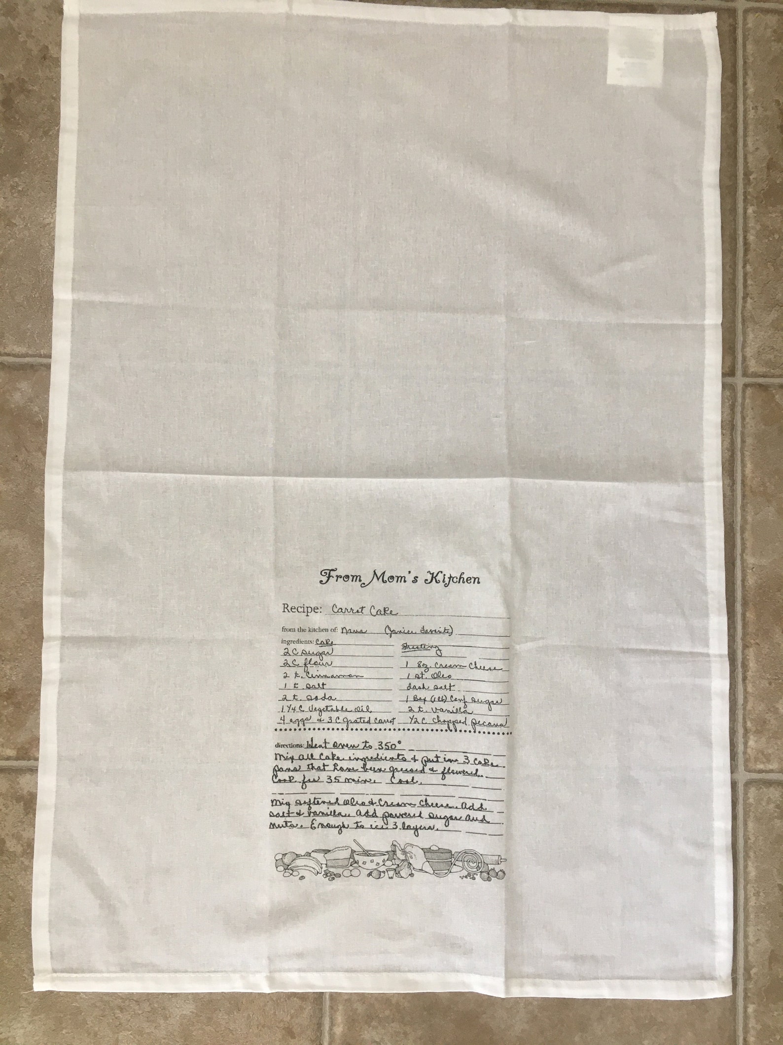 Custom Tea Towels/family Recipe Kitchen Towels/handwriting Recipe ...