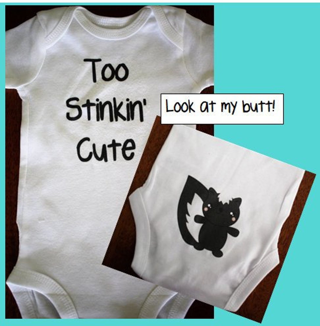 Too Stinkin' Cute Bodysuit/skunk Bodysuit/skunk Baby Outfit/too ...