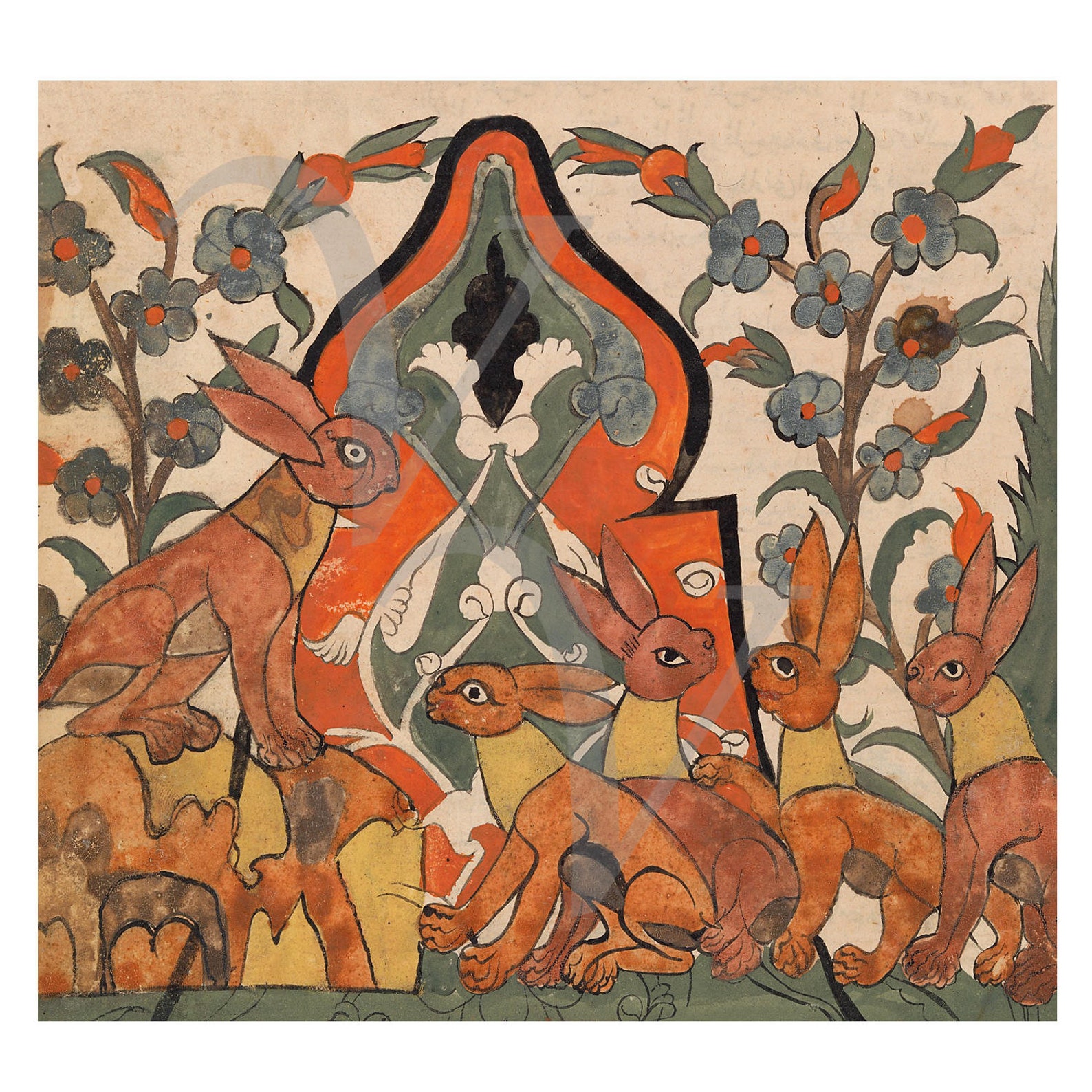 Rabbit Painting Art Print, King of the Hares, Antique Artwork, Vintage ...