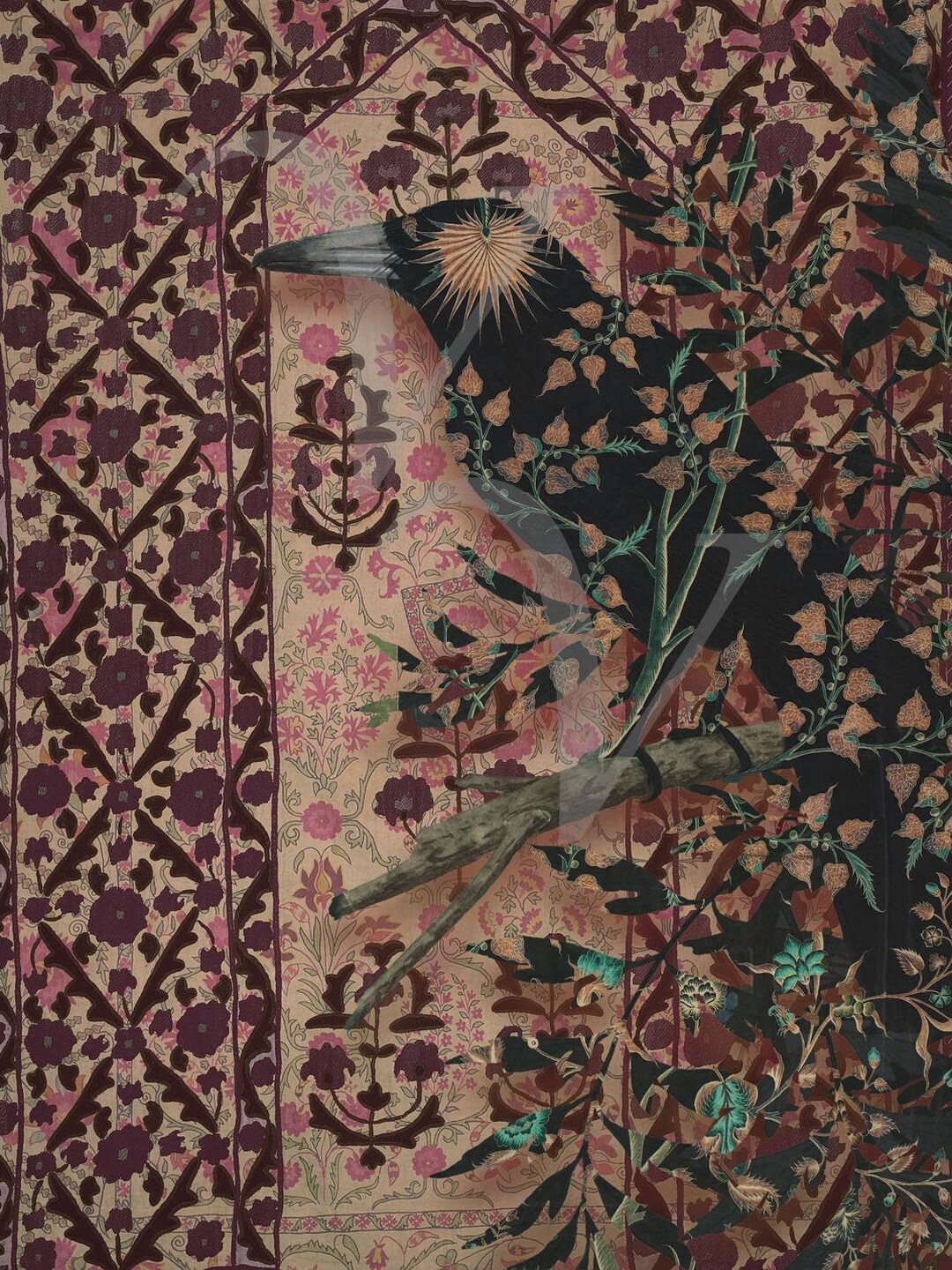 Crow Art Print, Original Collage, the Messenger, Crows, Vintage Bird ...