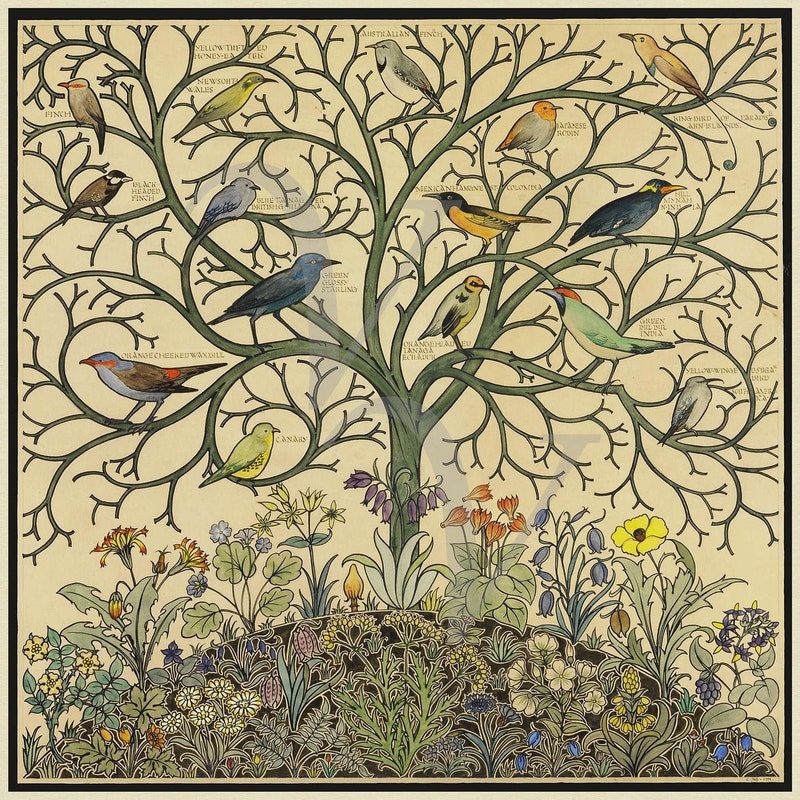 Birds Tree Painting - Etsy