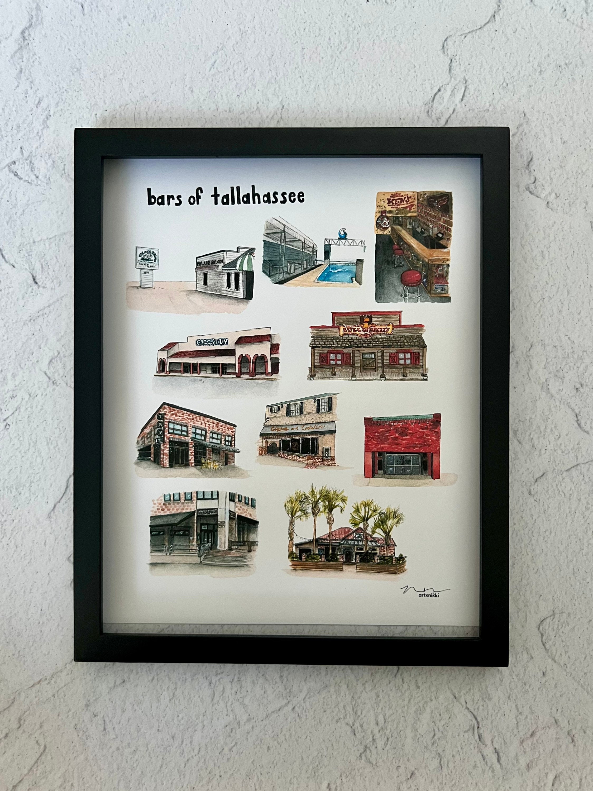 Florida State University Bars of Tallahassee Print / FSU Bar | Etsy