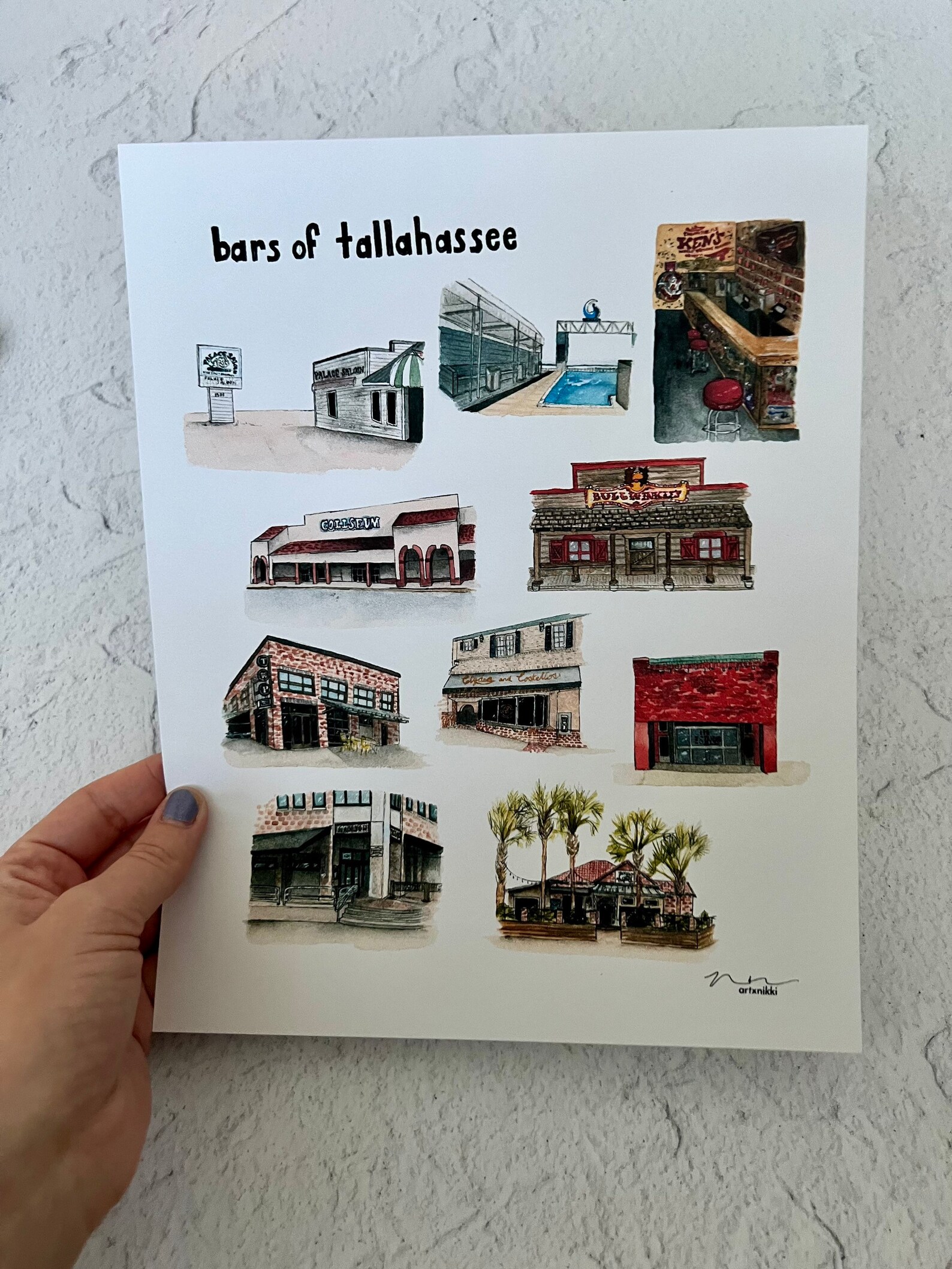 Florida State University Bars of Tallahassee Print / FSU Bar | Etsy