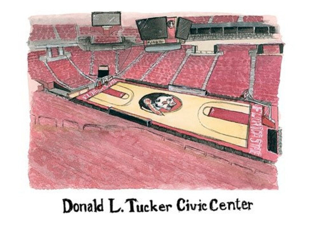 Florida State University Basketball Court Print / FSU Art - Etsy