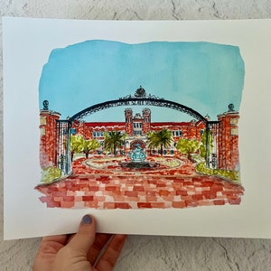 Florida State University Westcott Fountain Print / FSU Art Print ...