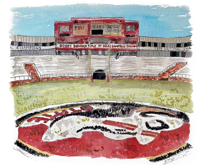Florida State University Vintage Icons Print / FSU Art Print / Florida ...
