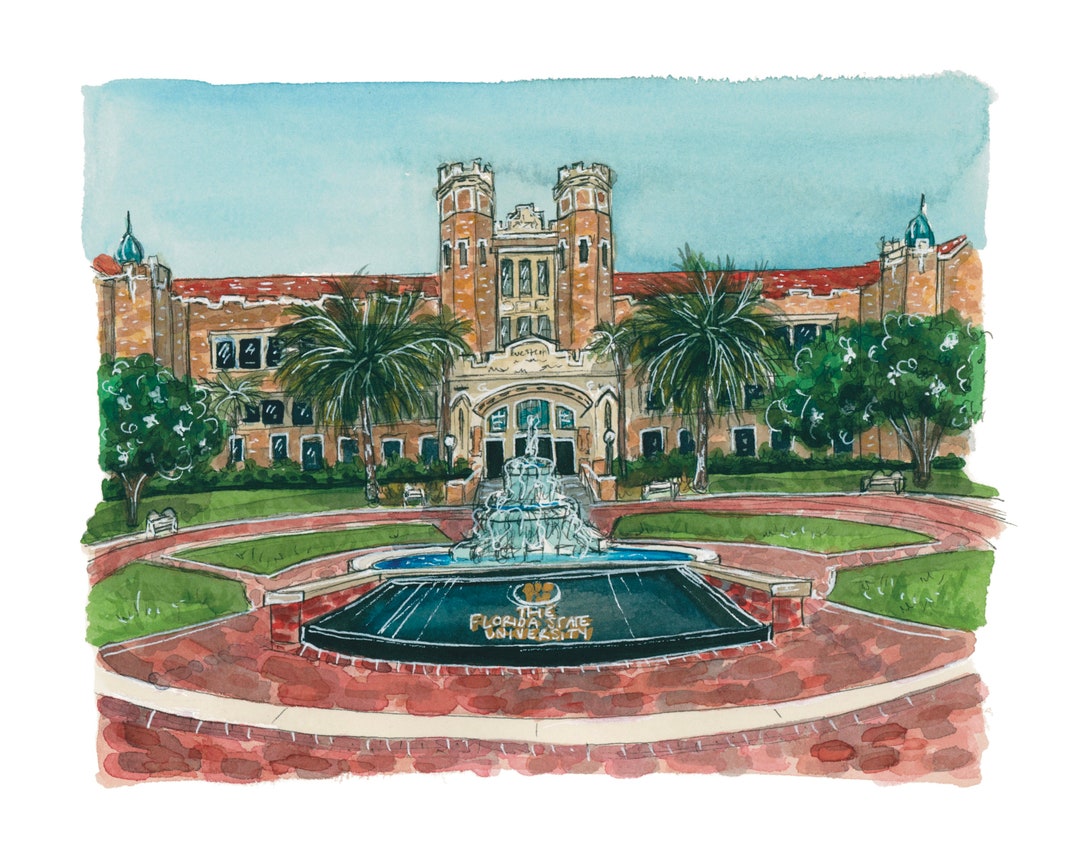 Florida State University Westcott Fountain Print (version 2) / FSU Art ...