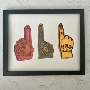 Florida State University Foam Finger Art Print / FSU Art Print ...