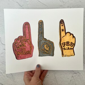 Florida State University Foam Finger Art Print / FSU Art Print ...