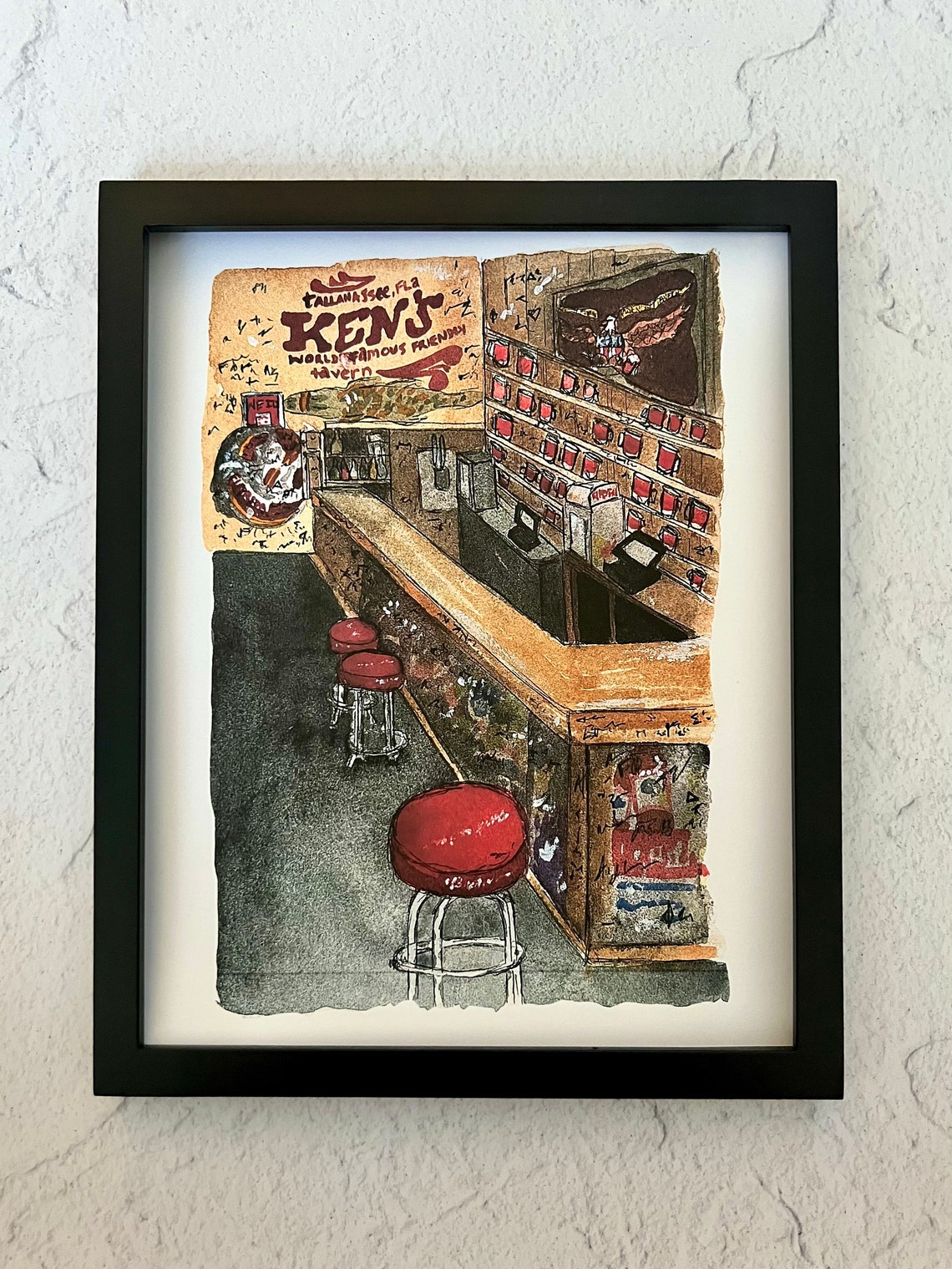 Florida State University Bar Kens Tavern the Strip Print / - Etsy