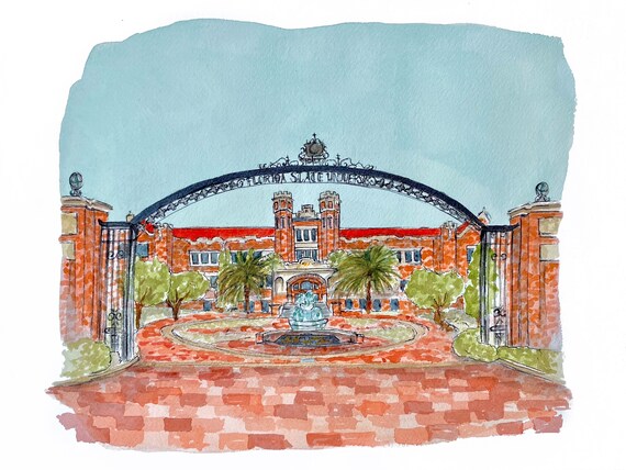Florida State University Westcott Fountain Print / FSU Art - Etsy