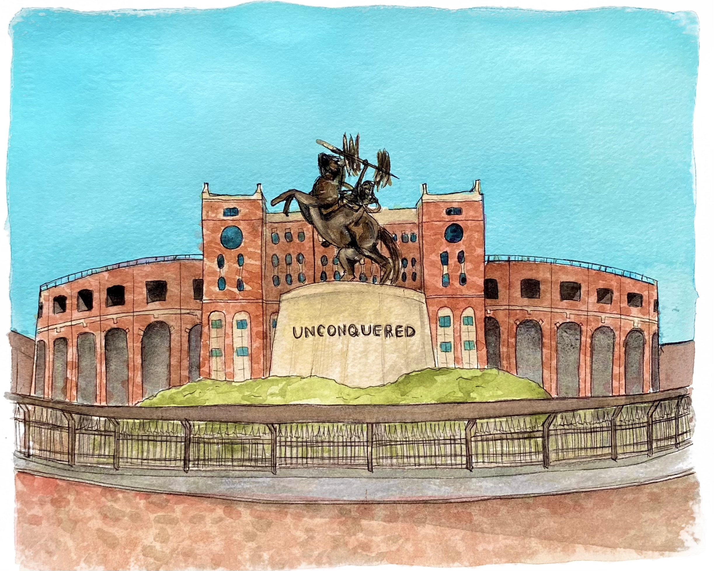 Florida State University Unconquered Statue / FSU Art Print / | Etsy