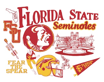 Florida State University Westcott Fountain Famous Brick Print / FSU Art ...