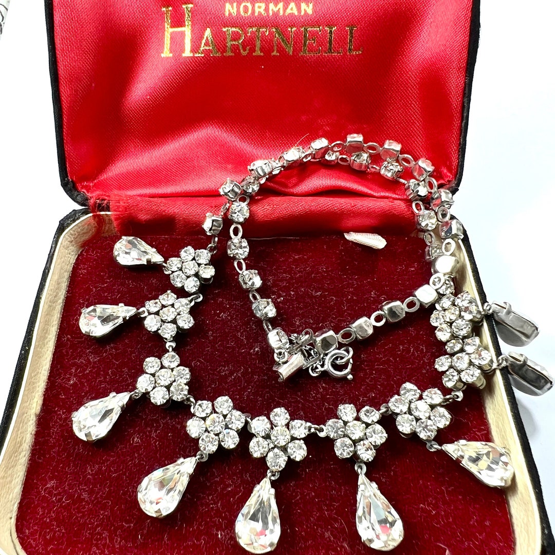 Vintage Norman Hartnell Rhinestone Diamante Paste Necklace - Etsy