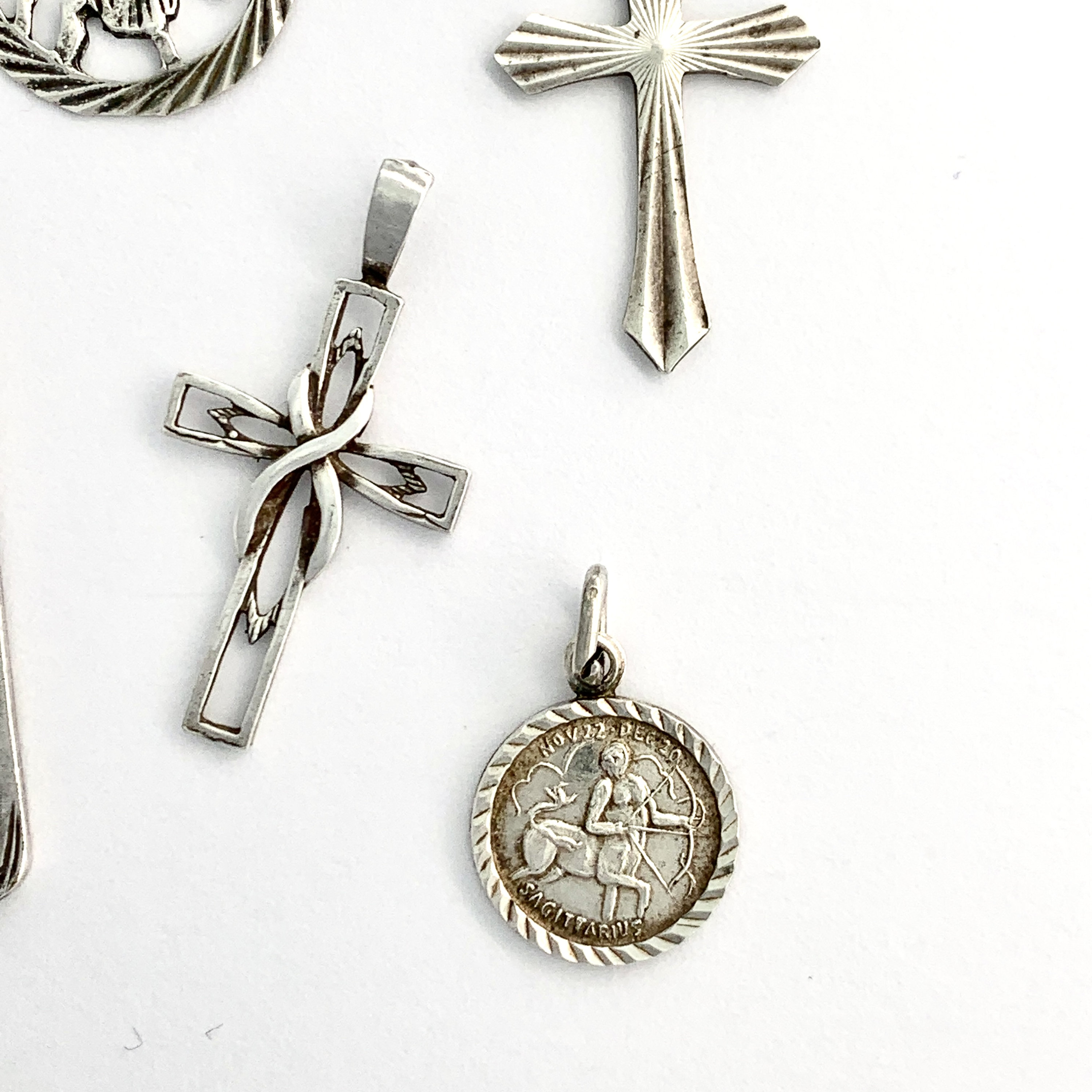 Five Various Vintage Silver Religious Pendants Charms - Etsy
