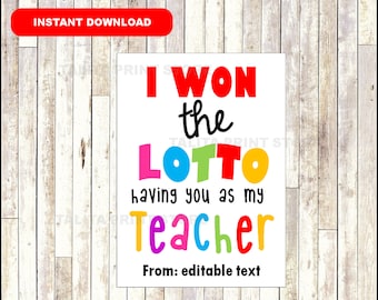 Teacher Appreciation Lottery | Etsy