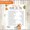 Printable Thanksgiving Riddle Game, Thanksgiving Game, Thanksgiving ...