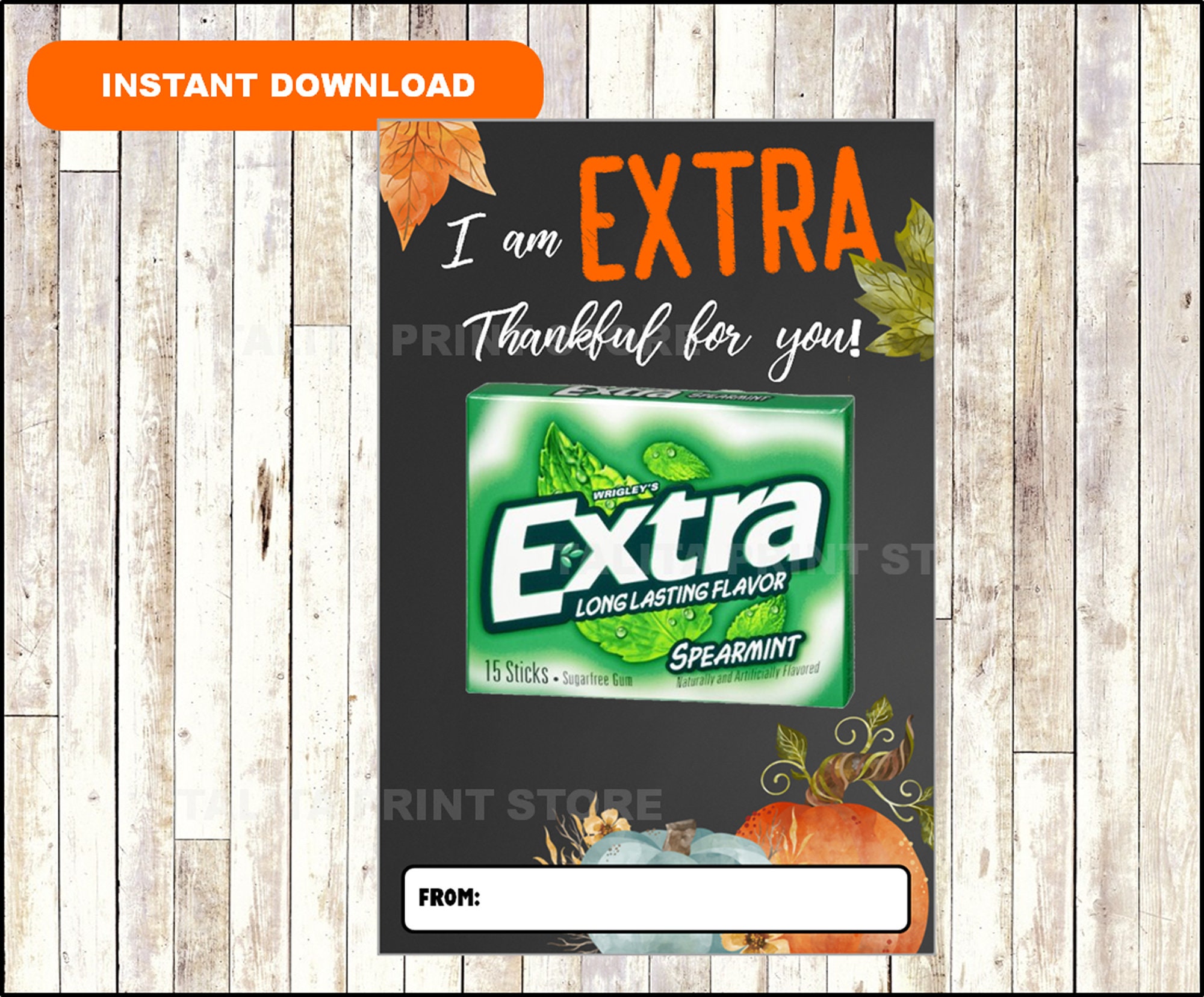 I am EXTRA Thankful for you Gum Gift Tags Thank you Gifts | Etsy