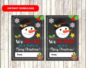 Printable Hand Soap Gift Tags - We WASH You Merry Christmas! & We SOAP ...
