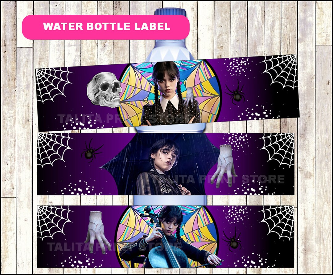 Wednesday Water Bottle Labels, Printable Wednesday Water Labels ...
