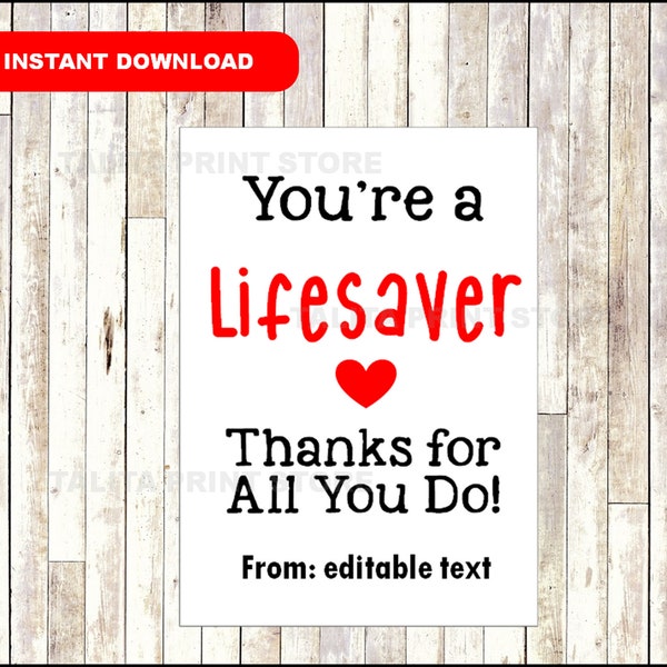 You're a Lifesaver Stickers - Etsy