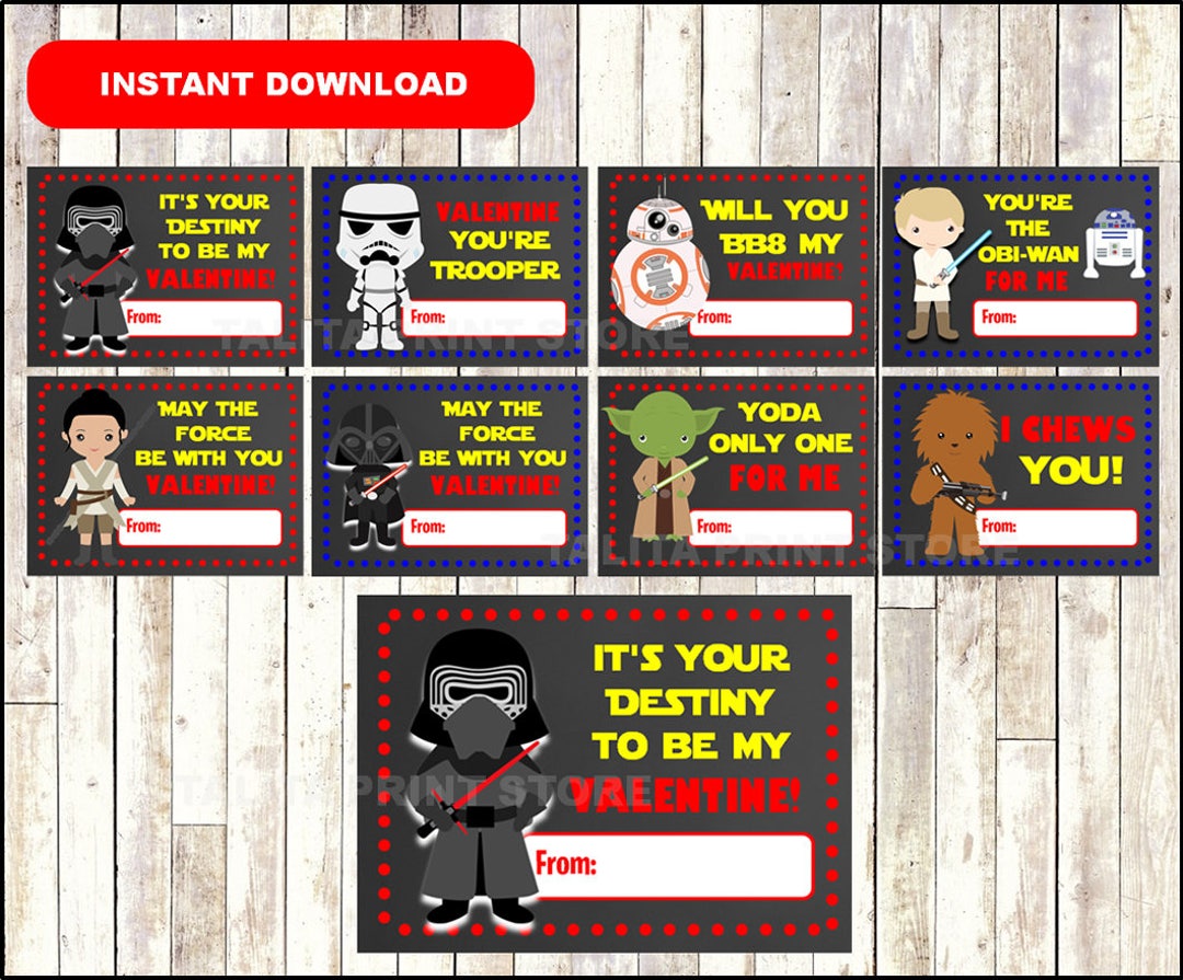 Star Valentine's Day Card, Printable Star Valentine Cards, Star Happy ...