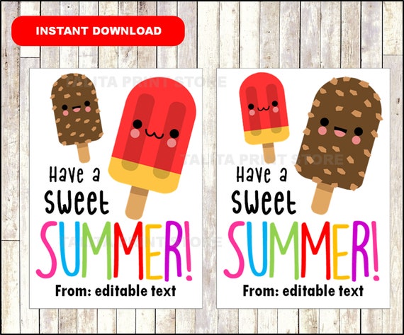 EDITABLE Have a Sweet Summer End of School Year Tags End of | Etsy