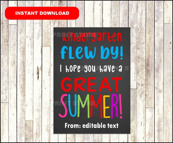 End of School Year Gift Tag Year Flew By Summer Tag | Etsy