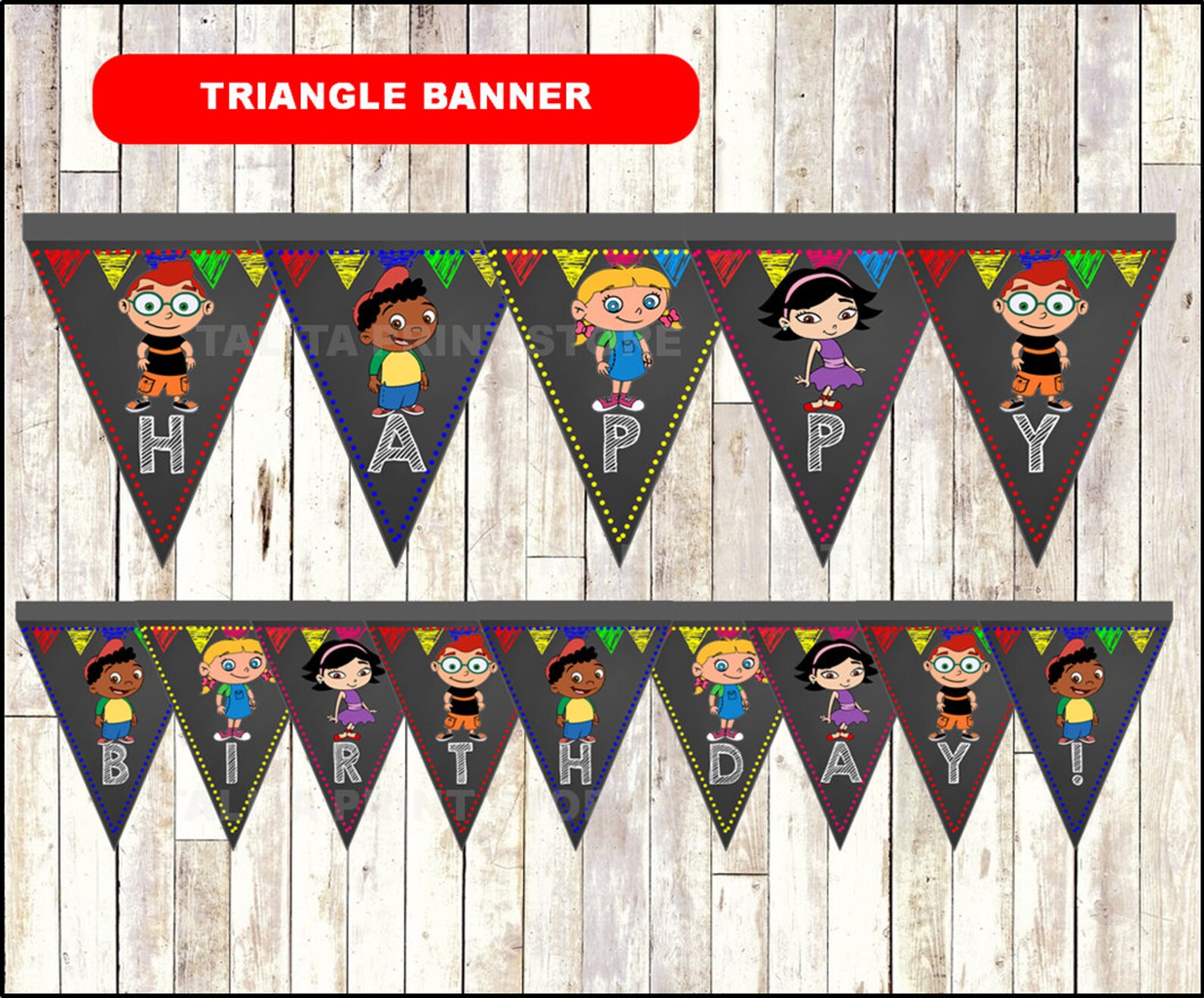 Little Einstein Chalkboard Triangle Banner printable Little | Etsy