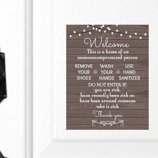 Immunocompromised Sign - Etsy