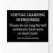 Virtual Learning in Progress Magnet, Homeschooling Sign, Learning at ...