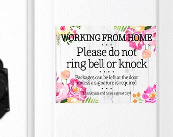 Ring Bell Front Door Sign - Etsy