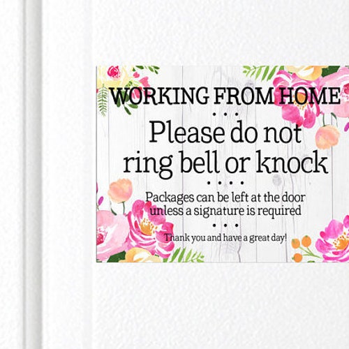 Working From Home Door Sign Work at Home Door Magnet Do Not - Etsy