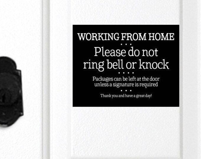 Work at Home Sign, Home Office, Door Magnet, Leave Packages, Do Not ...
