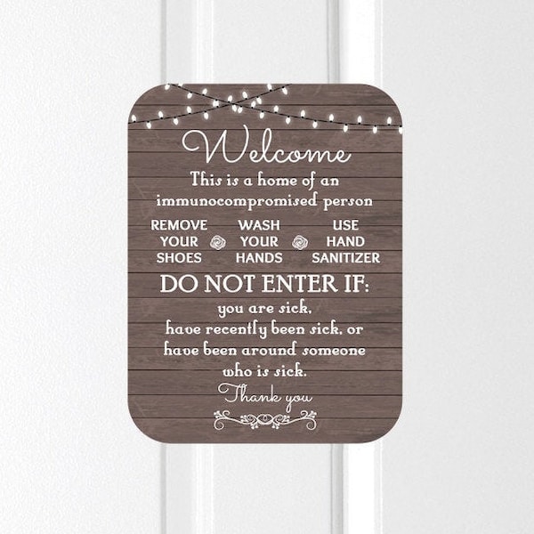 Immunocompromised Door Sign - Etsy Canada