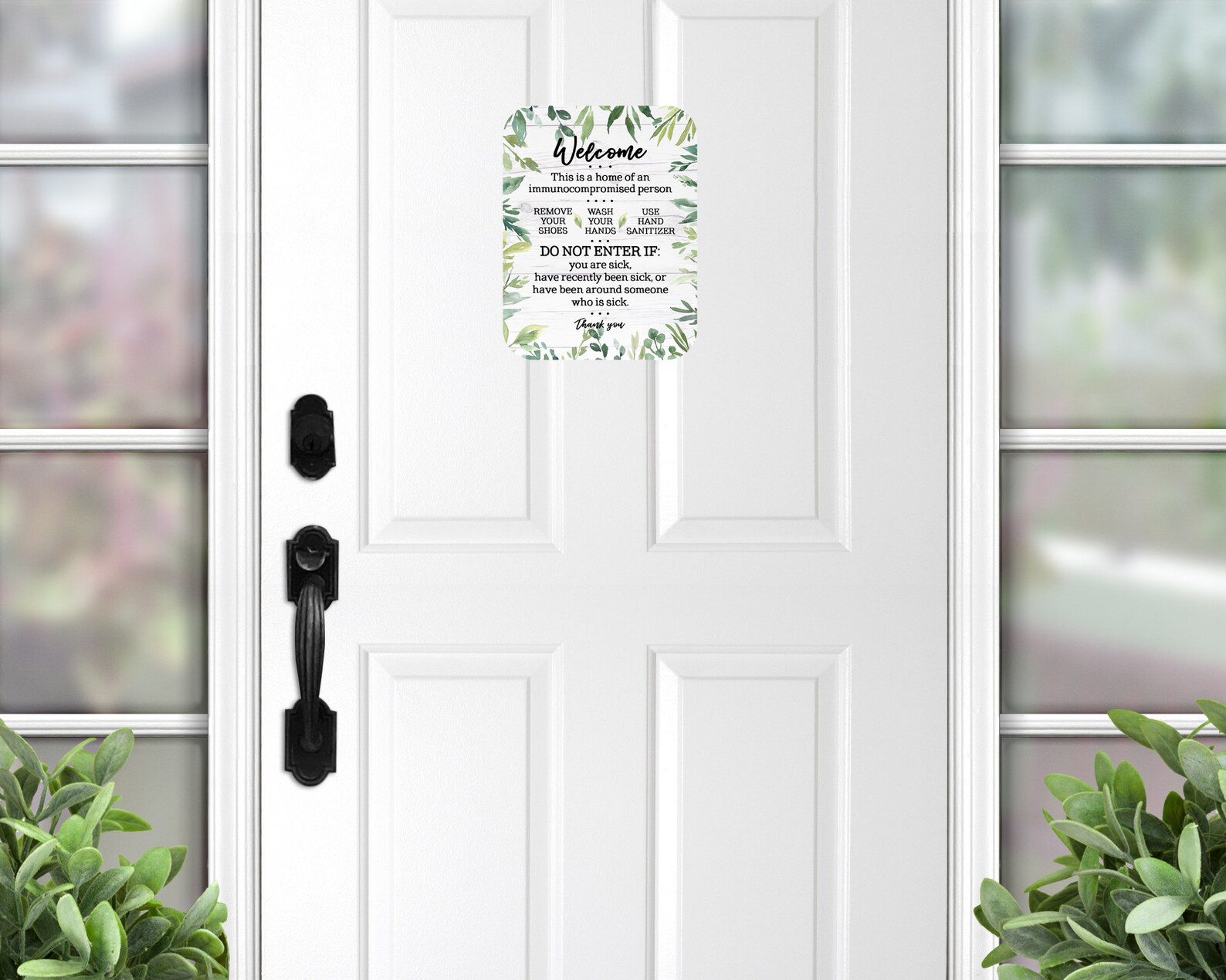 Immunocompromised Door Magnet Sick Door Sign Remove Shoes - Etsy