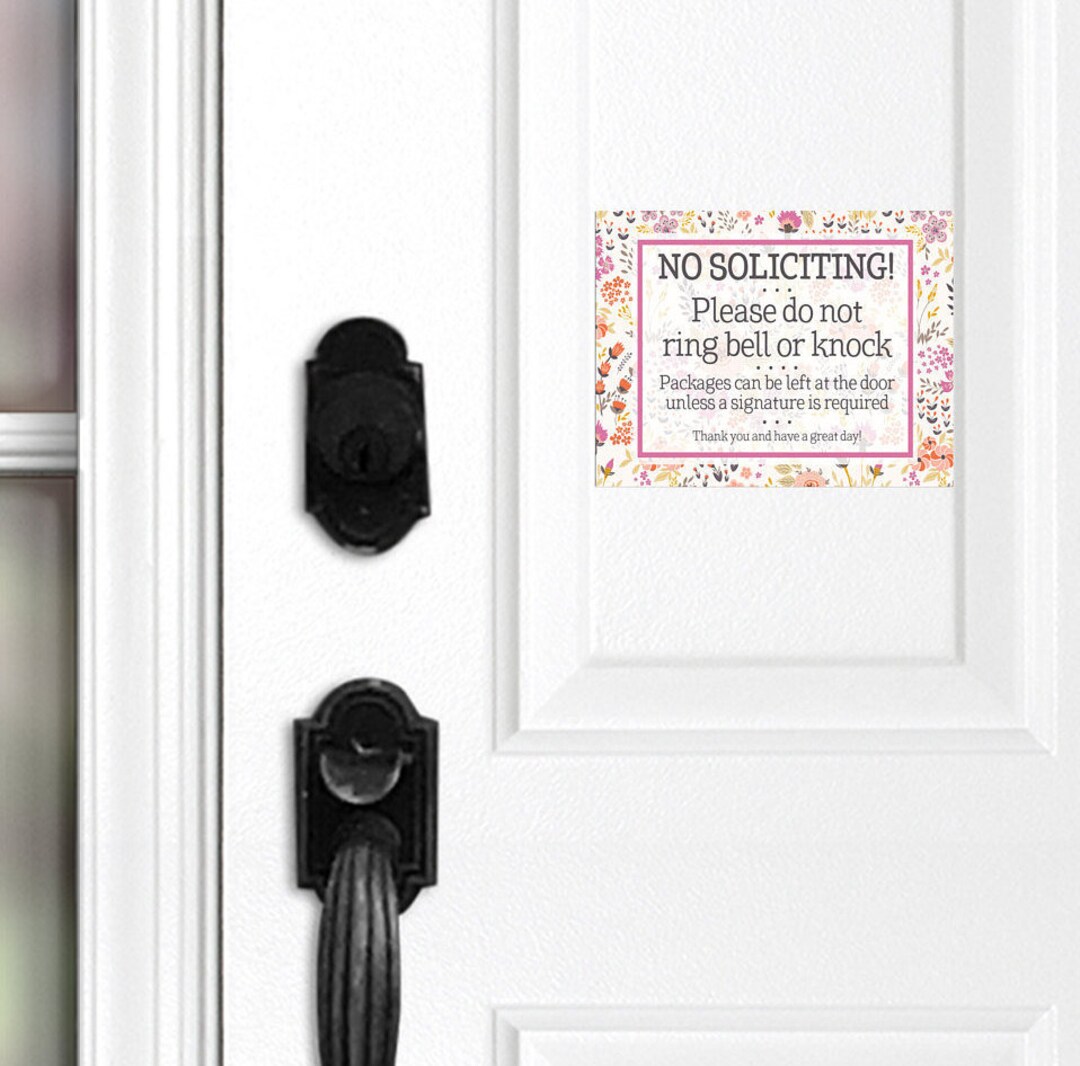 Do Not Ring Bell Sign, No Soliciting Magnet, Front Door Sign, Do Not ...