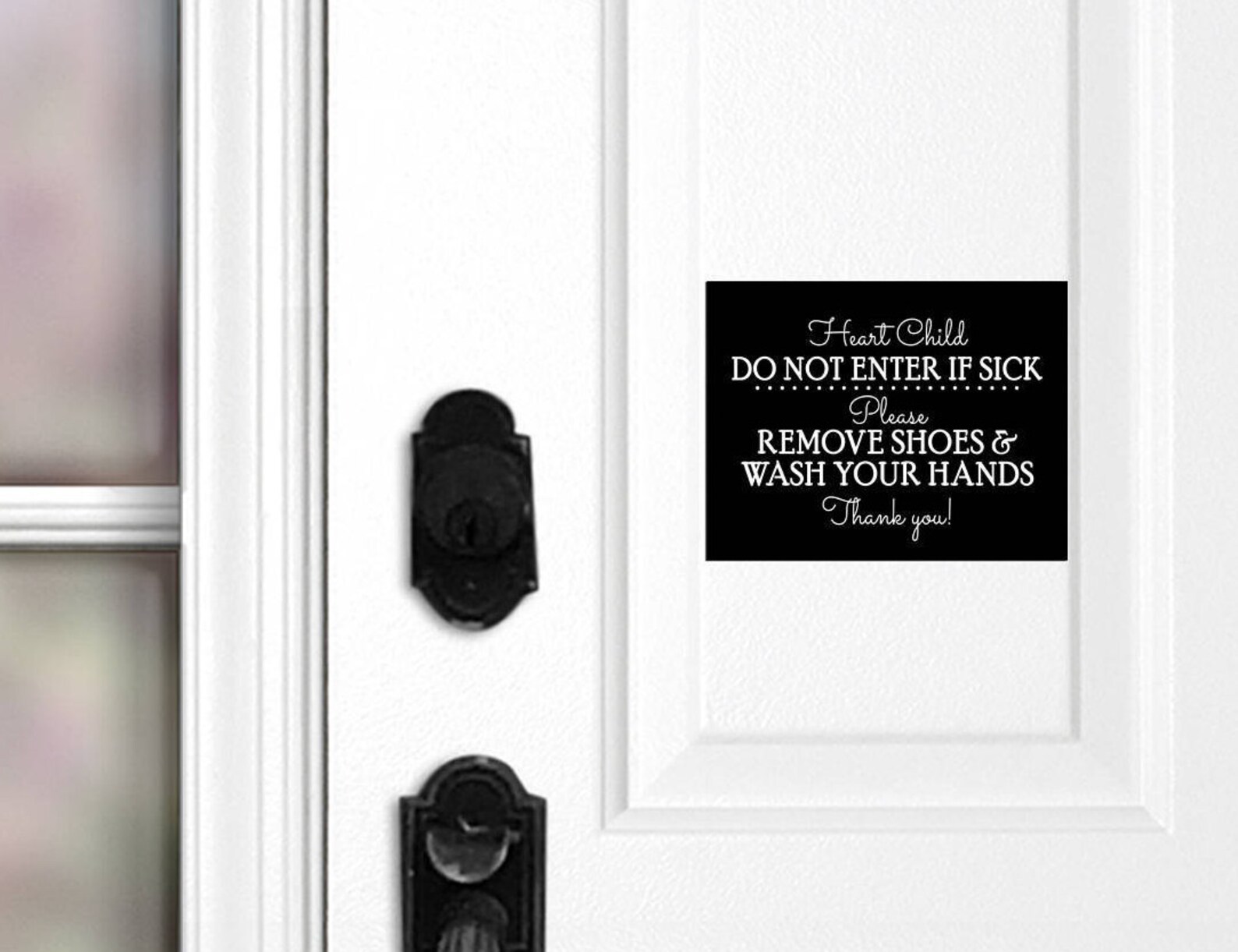 Heart Child Door Sign Do Not Enter If Sick Sign Remove Shoes | Etsy
