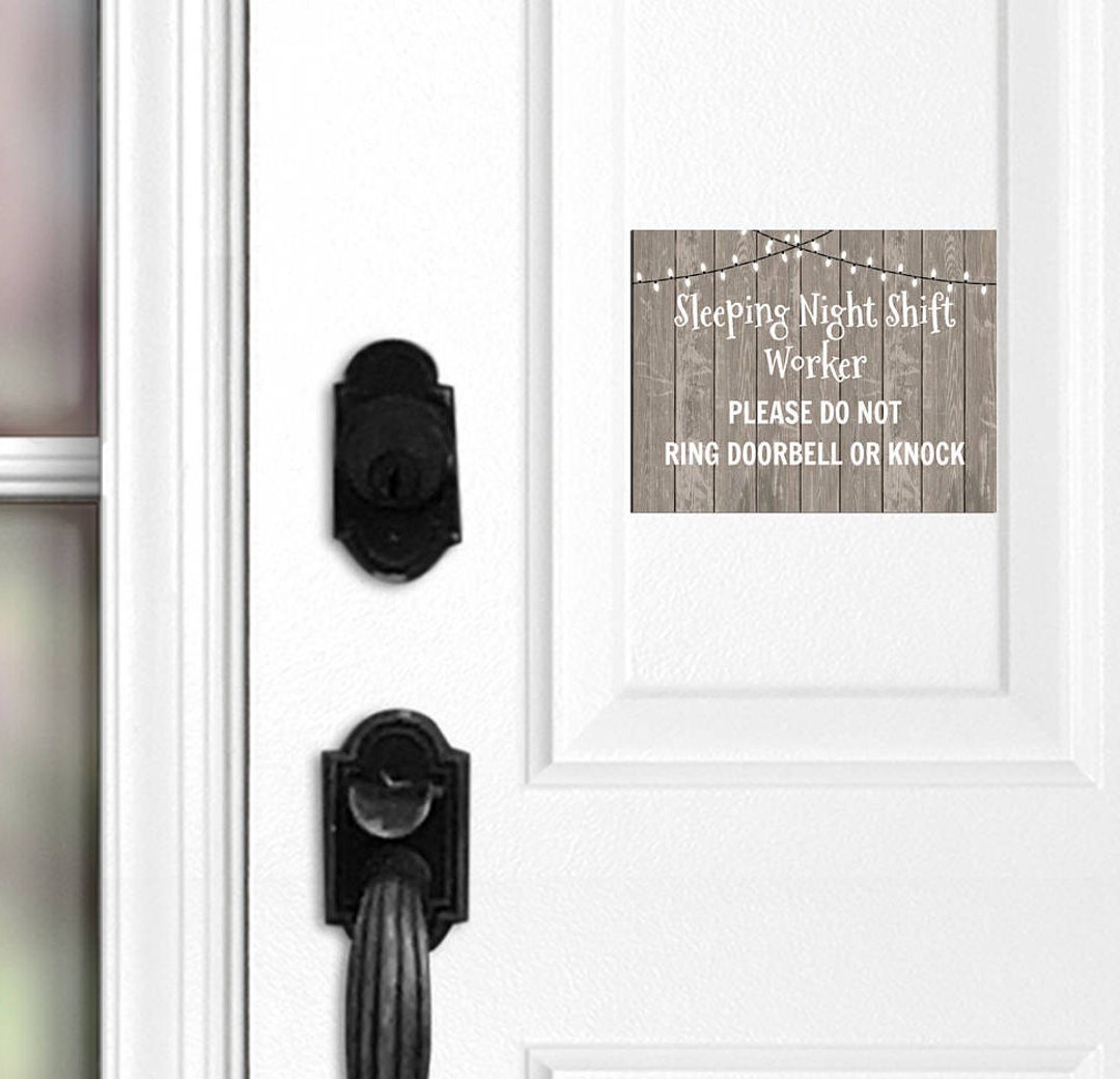 No Soliciting Night Shift Worker Sleeping Front Door Magnet, Night ...