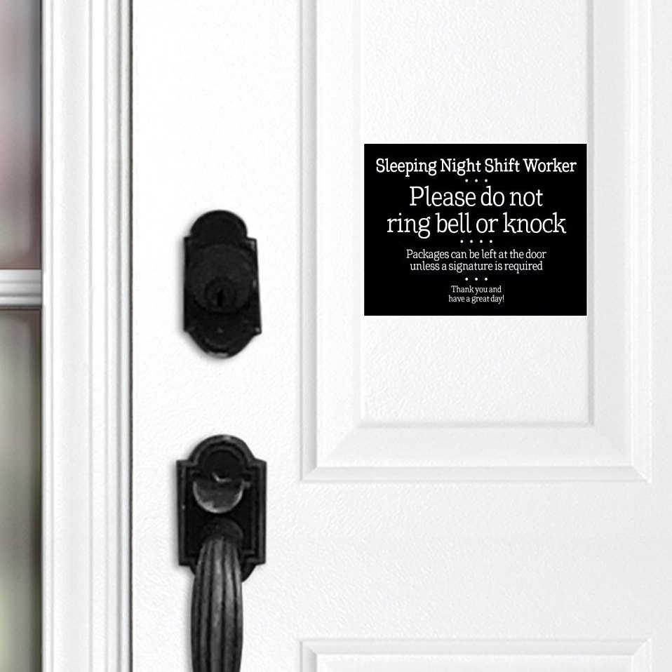 Shift Worker Sleeping Door Magnet Night Shift Worker Sign Do - Etsy.de