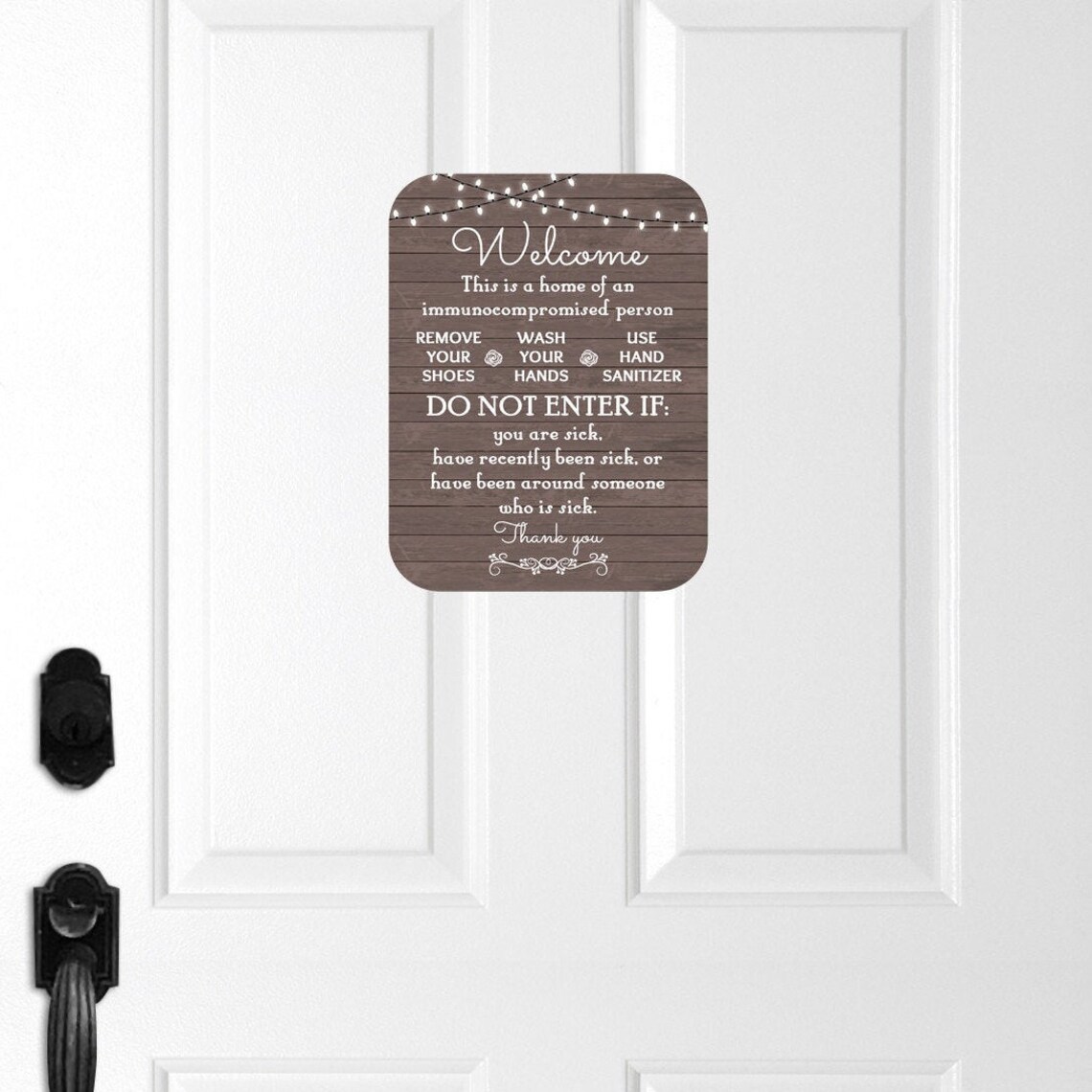 Immunocompromised Door Magnet Sick Door Sign Remove Shoes - Etsy