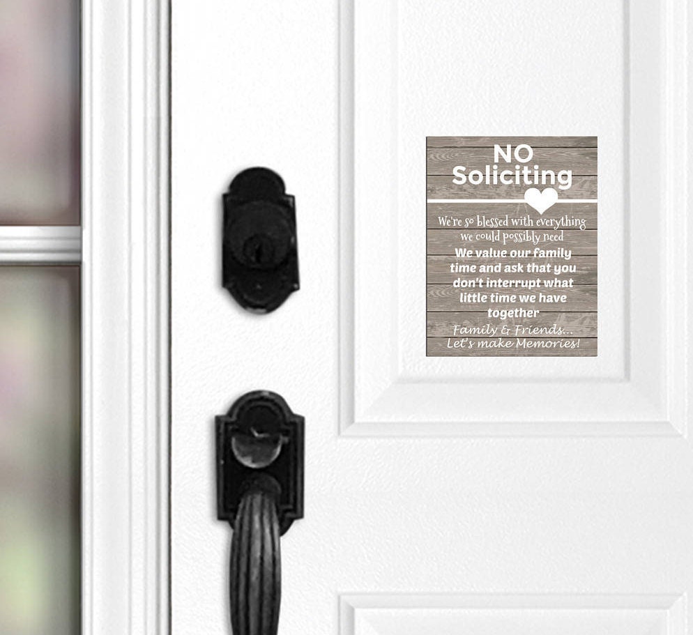 No Soliciting Door Sign No Soliciting Door Magnet Do Not | Etsy