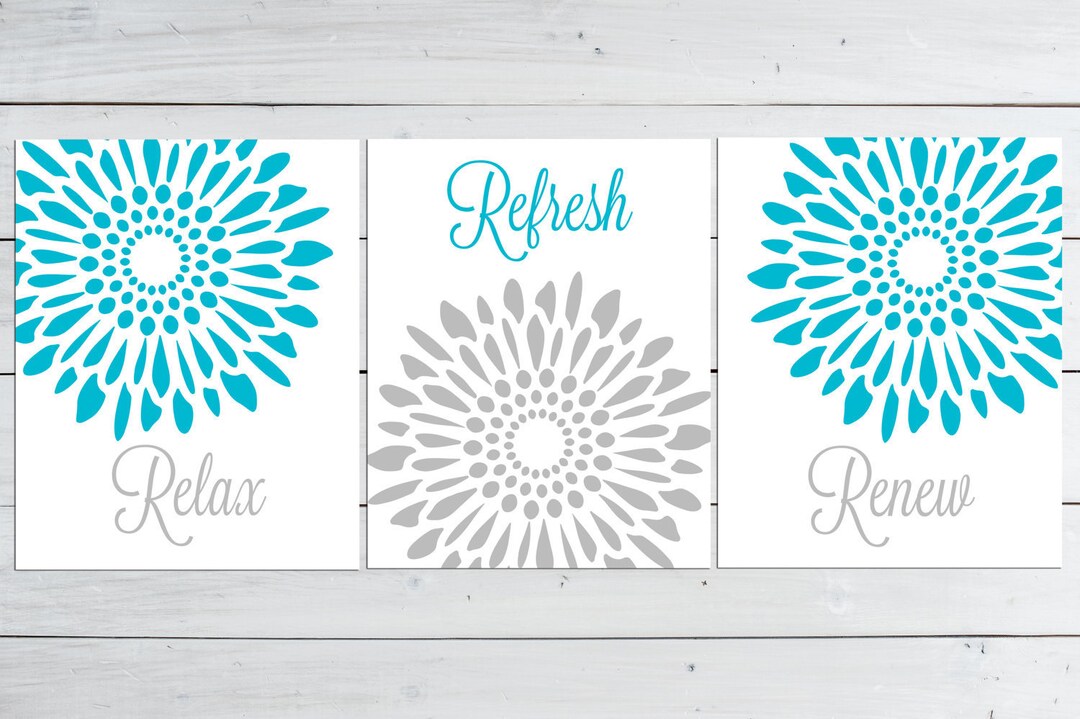 Relax Refresh Renew Prints Bathroom Decor Bathroom Wall Art - Etsy