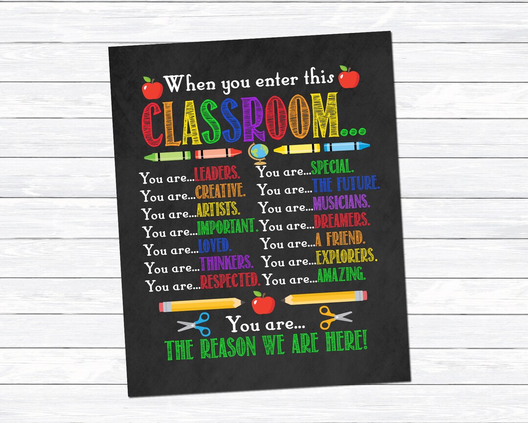 Classroom Decor When You Enter This Classroom Printable - Etsy