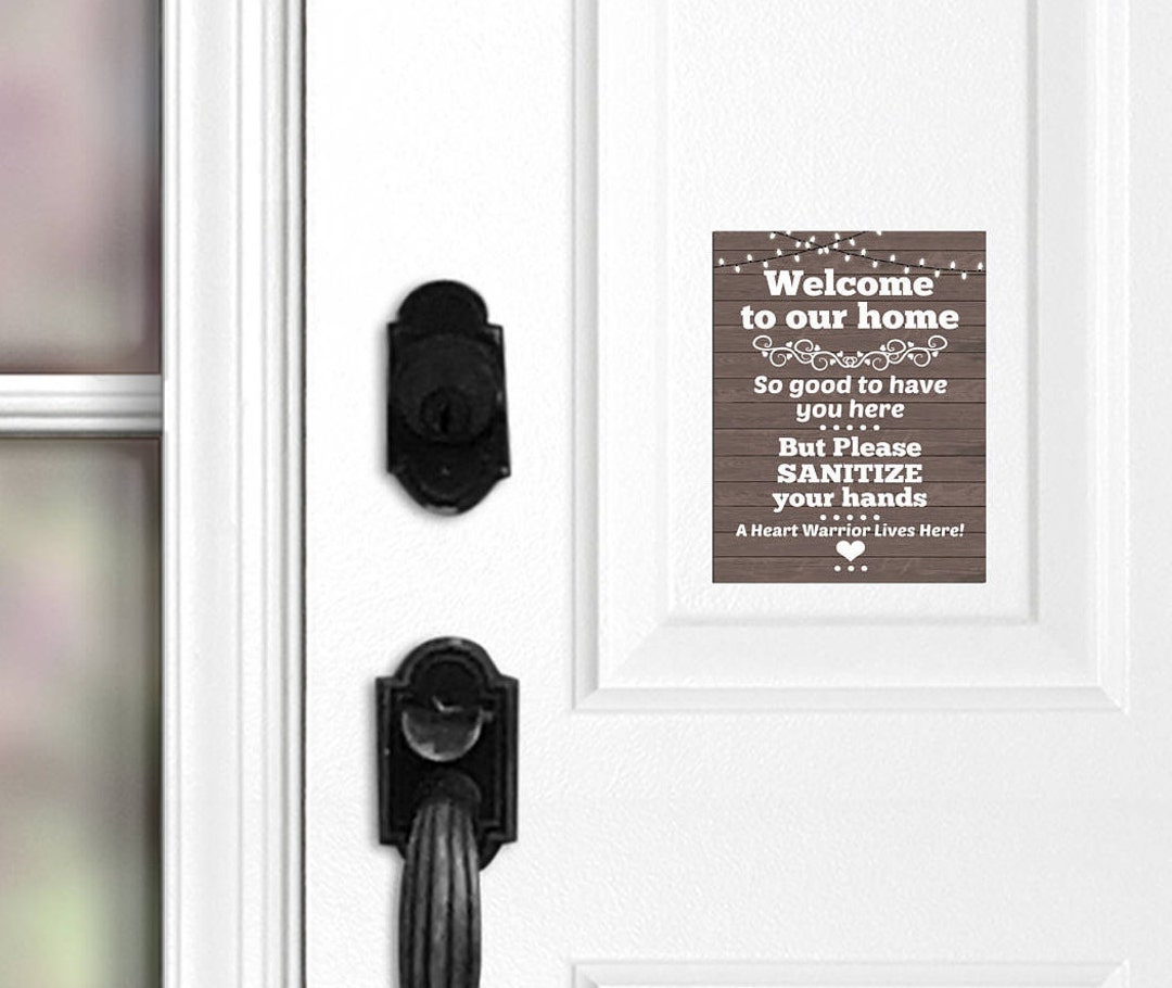 Heart Warrior Door Sign Heart Child Door Magnet Sanitize - Etsy