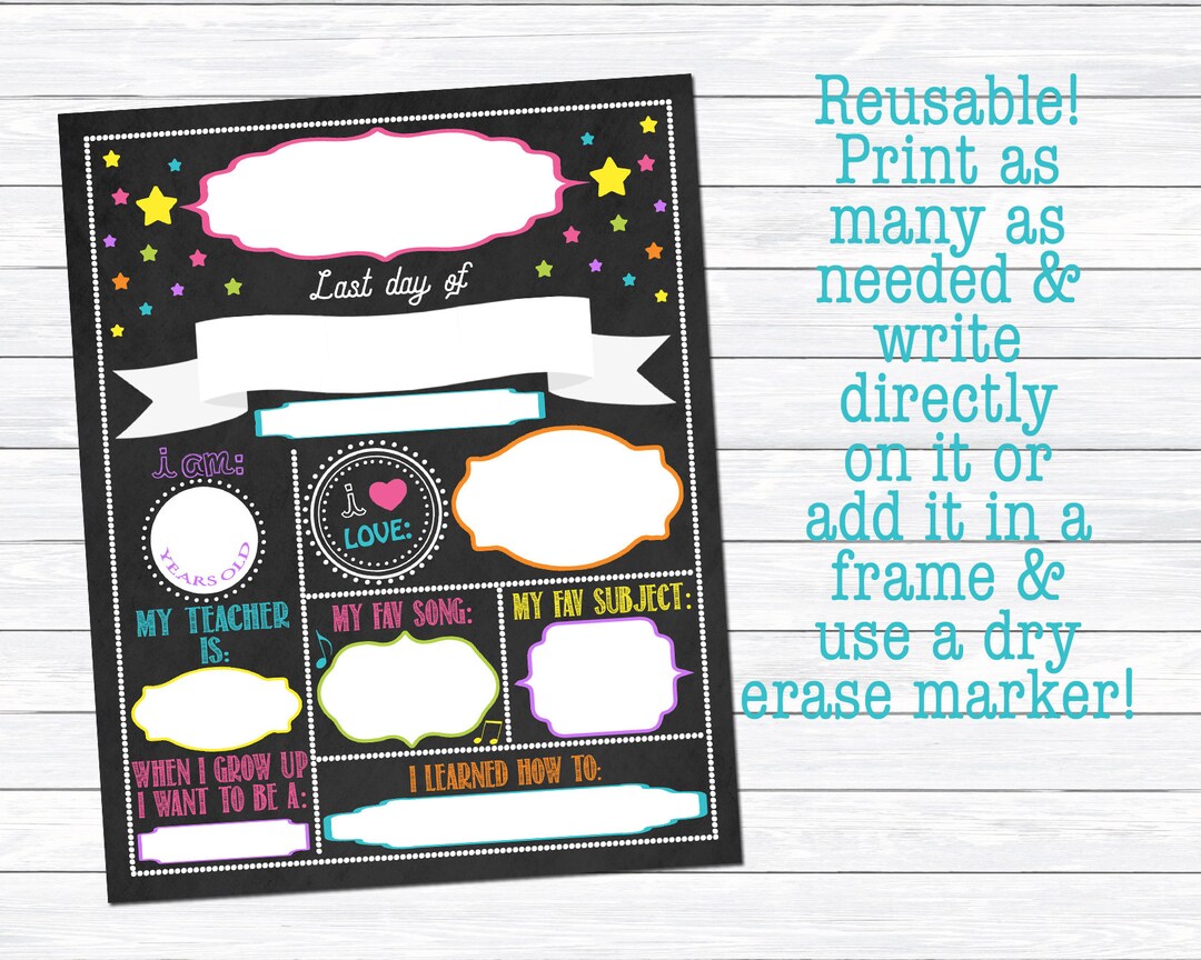 End of School Sign Last Day of School Sign Reusable Sign - Etsy
